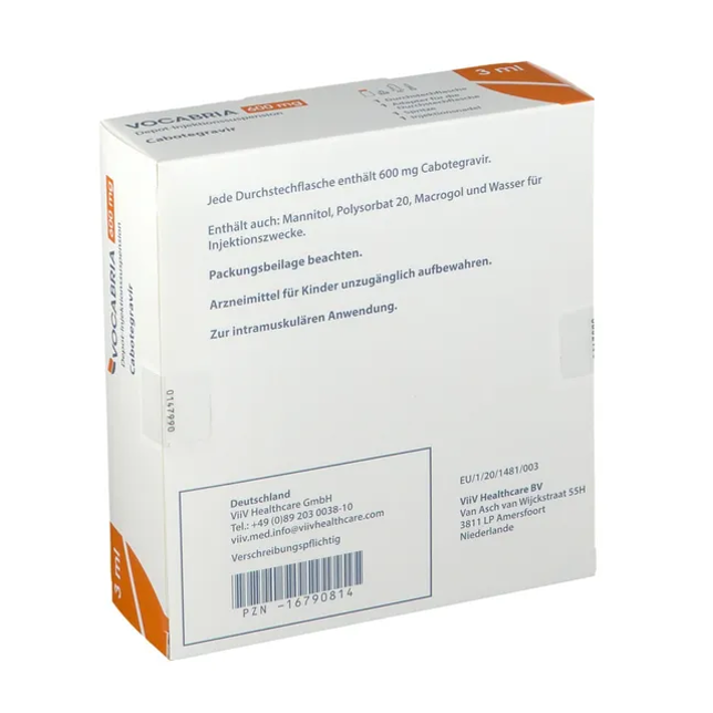 【卡替拉韦注射液,卡博特韦,万凯锐,Cabotegravir,VOCABRIA(欧版）】说明书_代购价格_印度直邮-印度全球药房